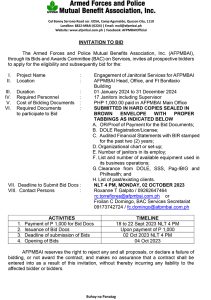 Invitation to Bid (ITB) for the Engagement of Janitorial Services for ...