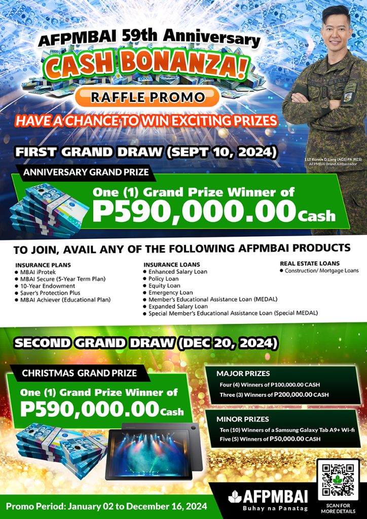 AFPMBAI 59th Anniversary Cash Bonanza Raffle Promo - AFPMBAI