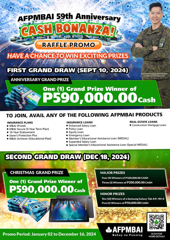 AFPMBAI 59th Anniversary Cash Bonanza Raffle Promo - AFPMBAI