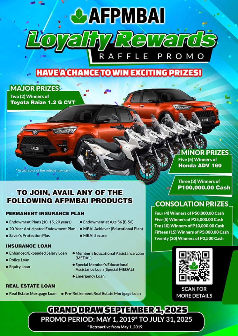 AFPMBAI LOYALTY REWARDS RAFFLE PROMO - AFPMBAI